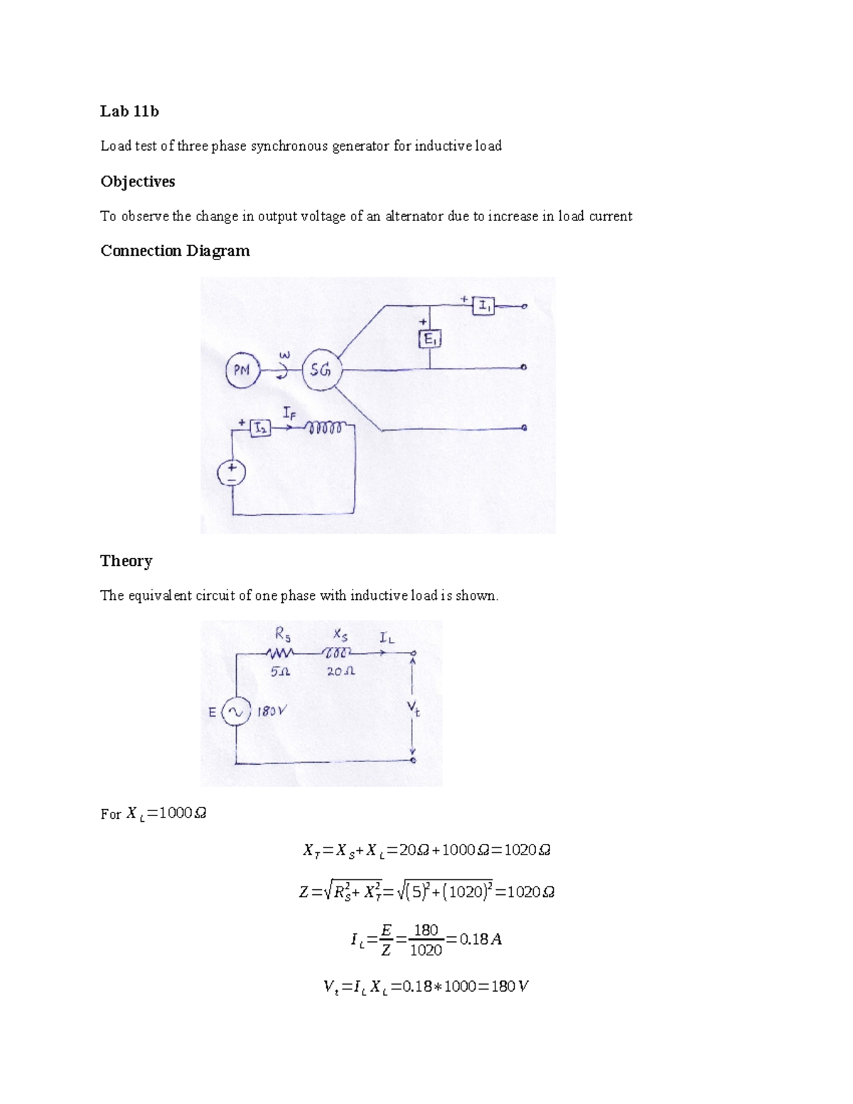 11b - Load characteristics of three phase synchronous generator for ...