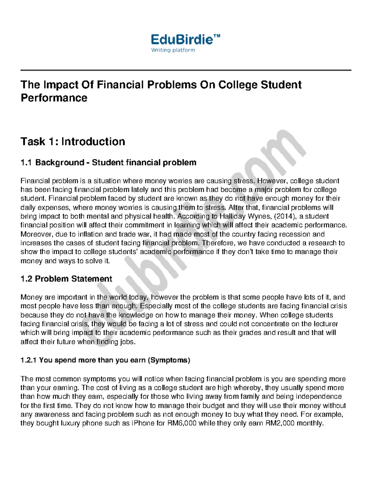 FCUC 101: The Impact of Financial Problems on College Student ...