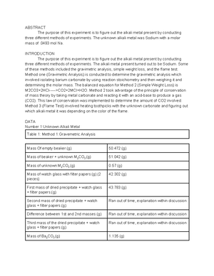 Freezing point depression lab report - ABSTRACT The purpose of this lab ...