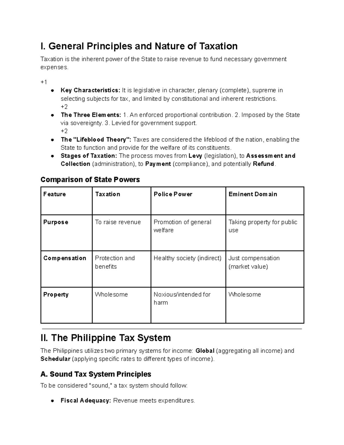 Taxation Principles and the Philippine Tax System (Tax 101) - Studocu
