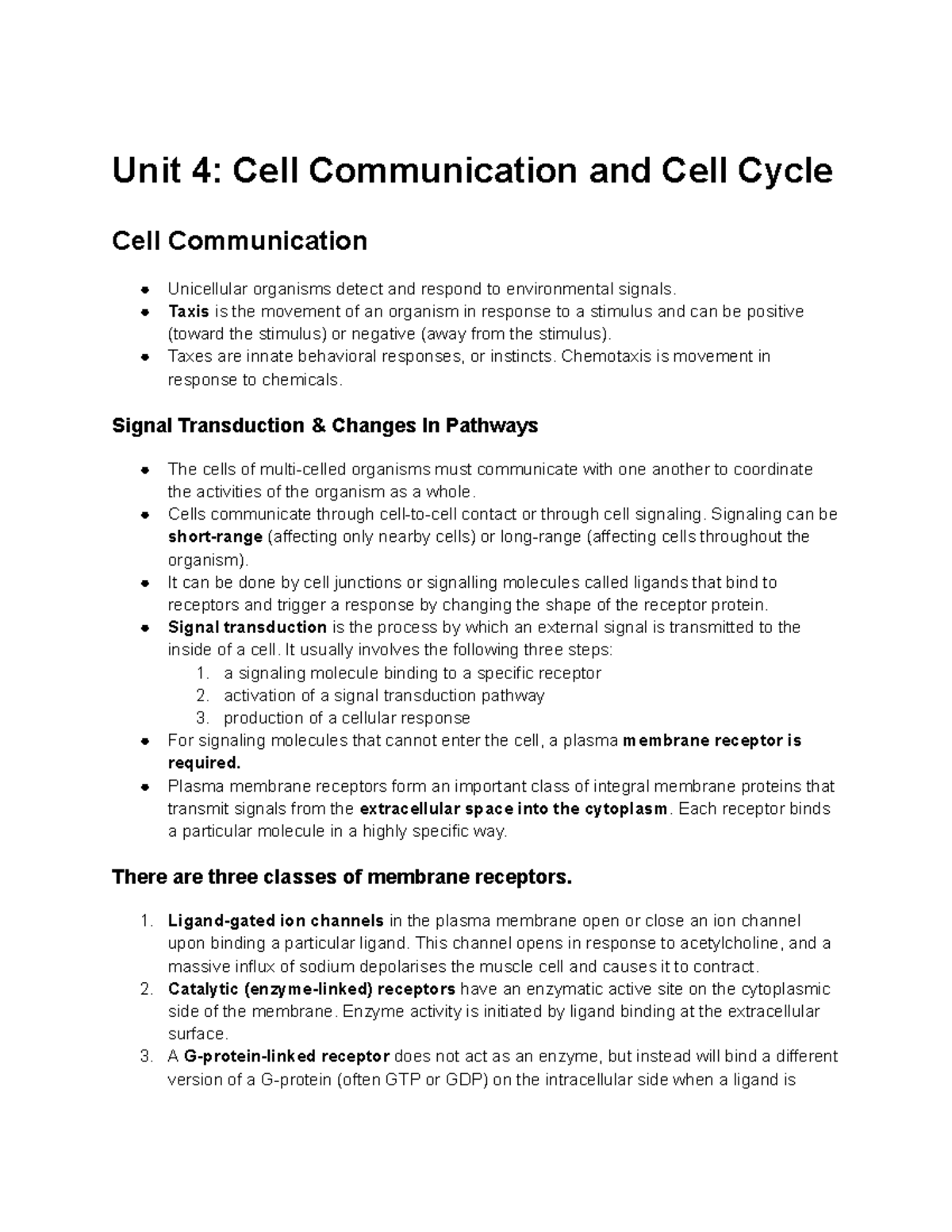 AP Bio Unit 4 - Full notes covering AP Bio Unit 4 - Unit 4: Cell ...