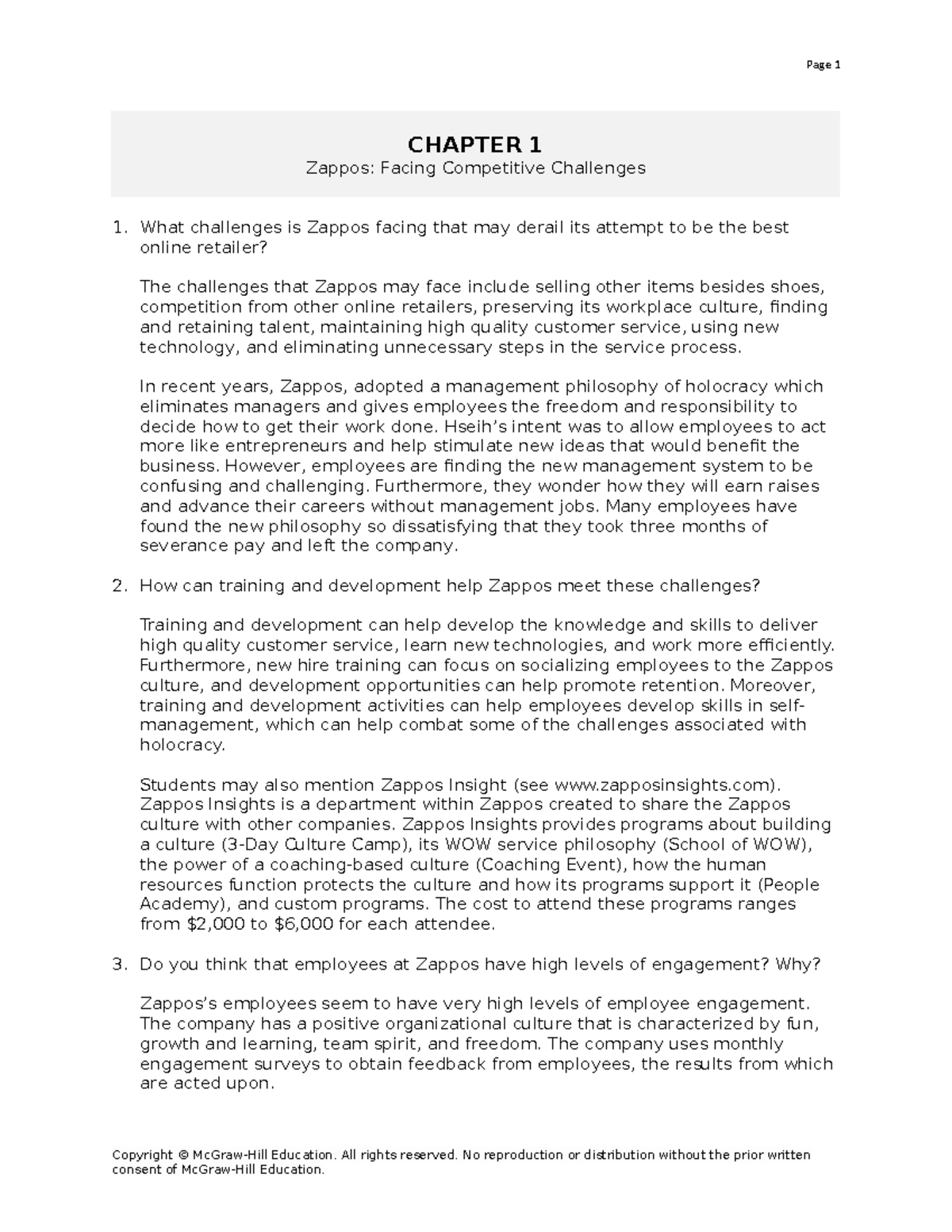 Zappos Holocracy Challenge & Training Insights (Case Study) - Studocu