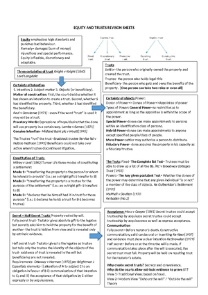 [Solved] How to write a first class equity and trusts problem question ...