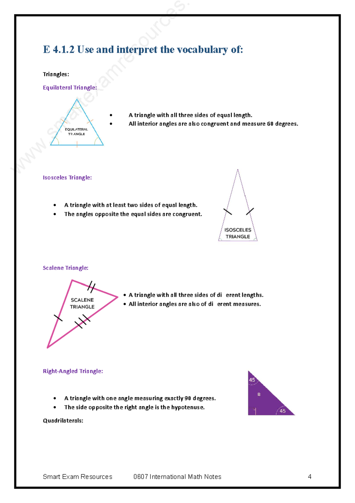 Geometry Notes: Understanding Triangles, Quadrilaterals, and Circles ...