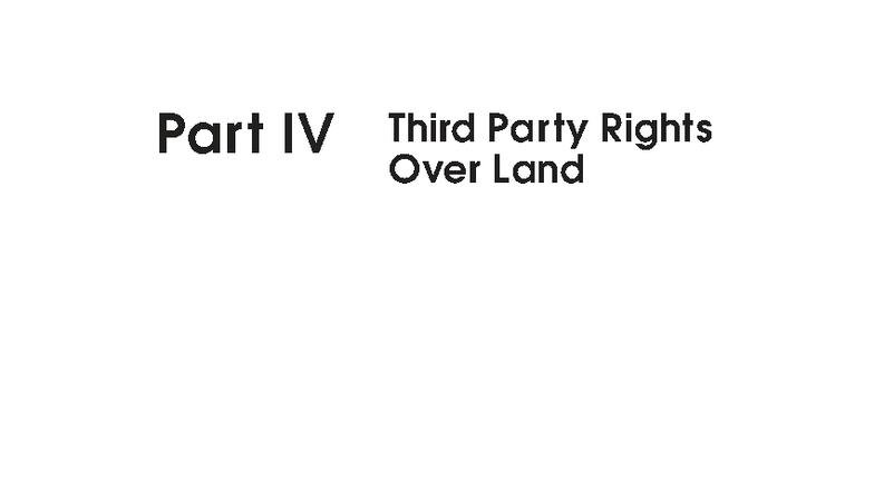 Land Law 2425: Chapter 7 - Freehold Covenants and Third Party Rights ...