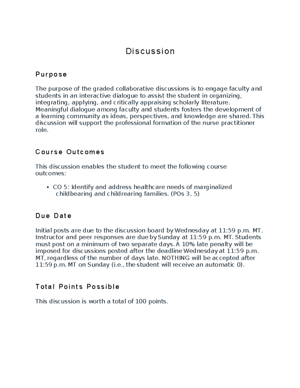 Discussion Guidelines for Week 1 in NR602: Engaging in Collaborative ...