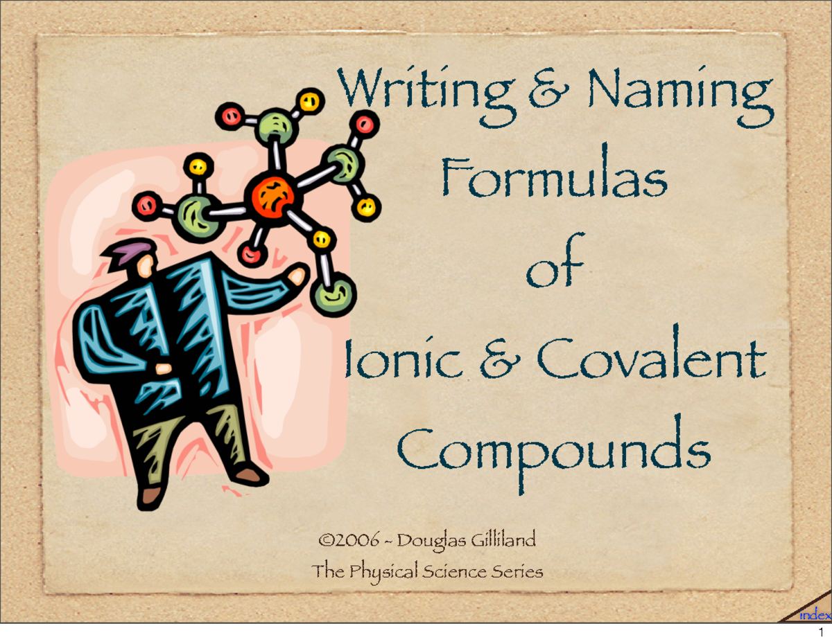 Wrting Chemical Formulas - Writing & Naming Formulas of Ionic ...