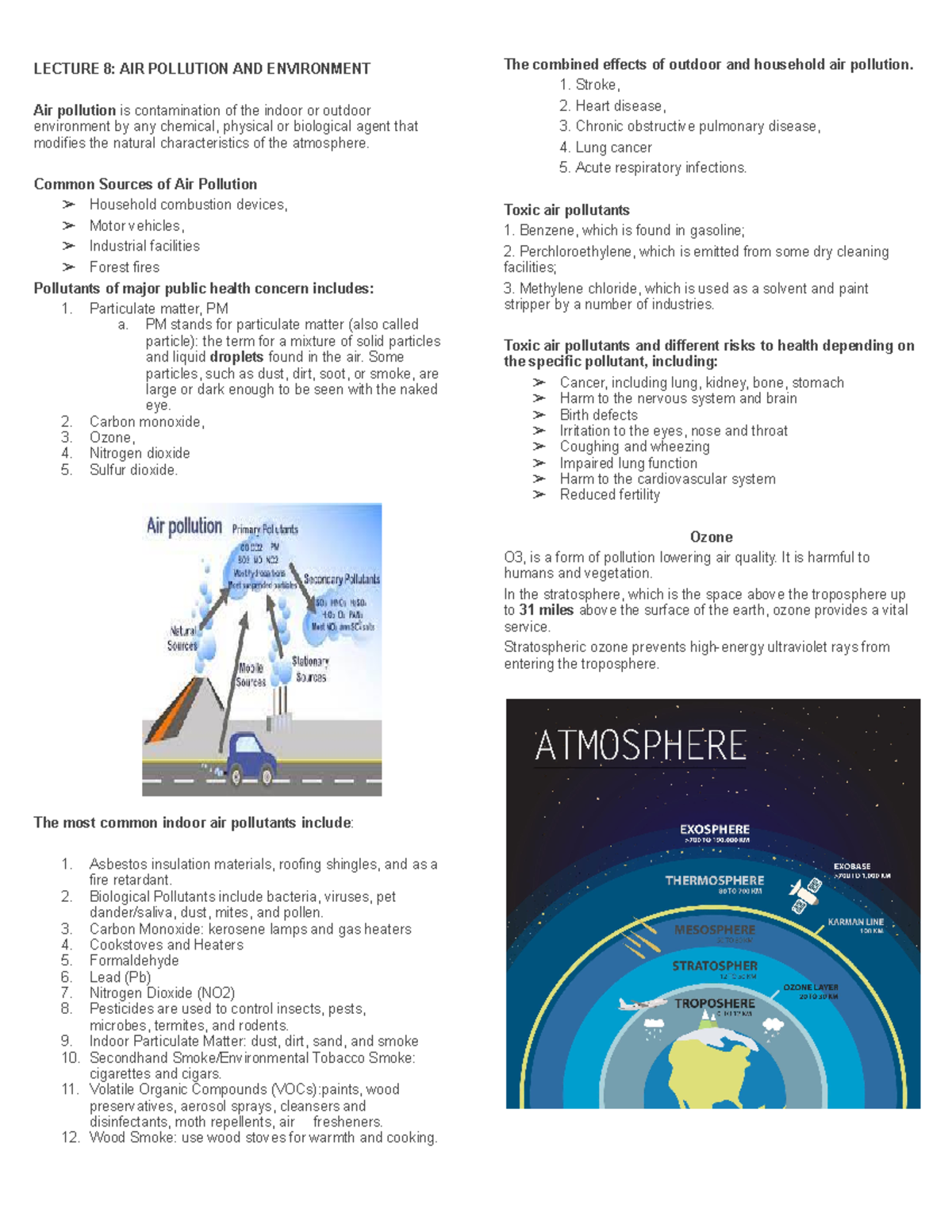 AIR Pollution - bhygy - LECTURE 8: AIR POLLUTION AND ENVIRONMENT Air ...