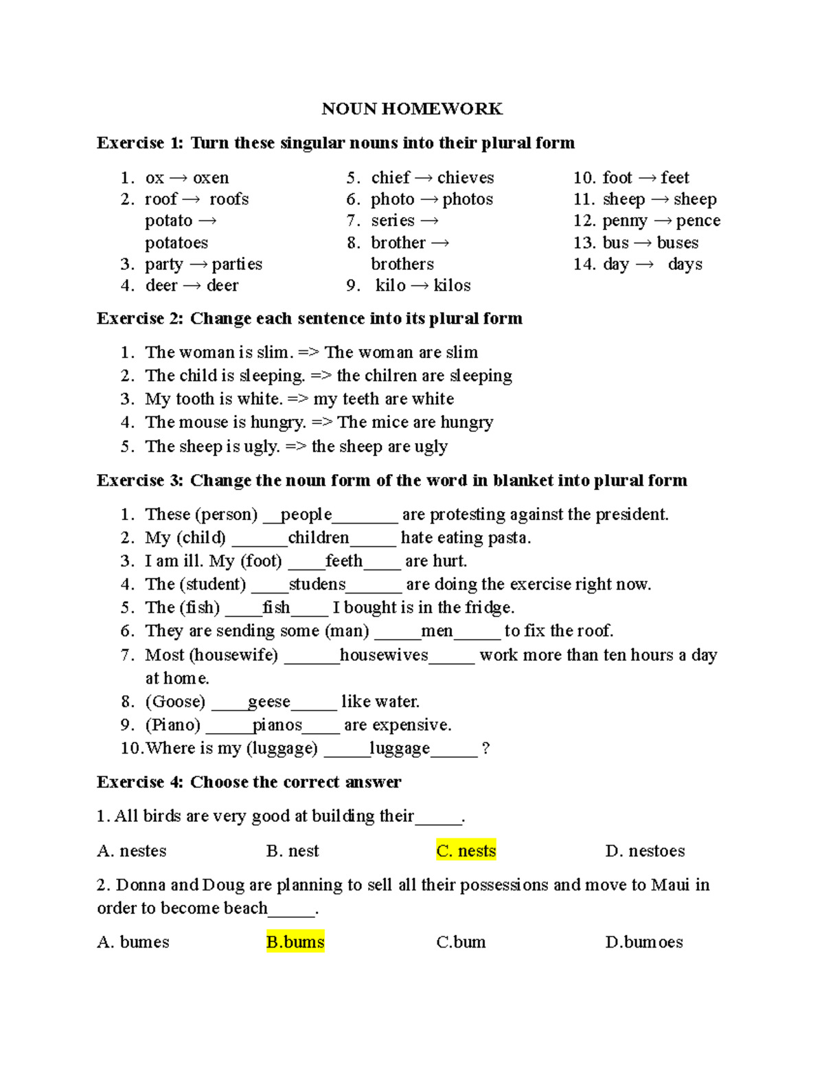 NOUN Homework - For secondary school student - NOUN HOMEWORK Exercise 1 ...