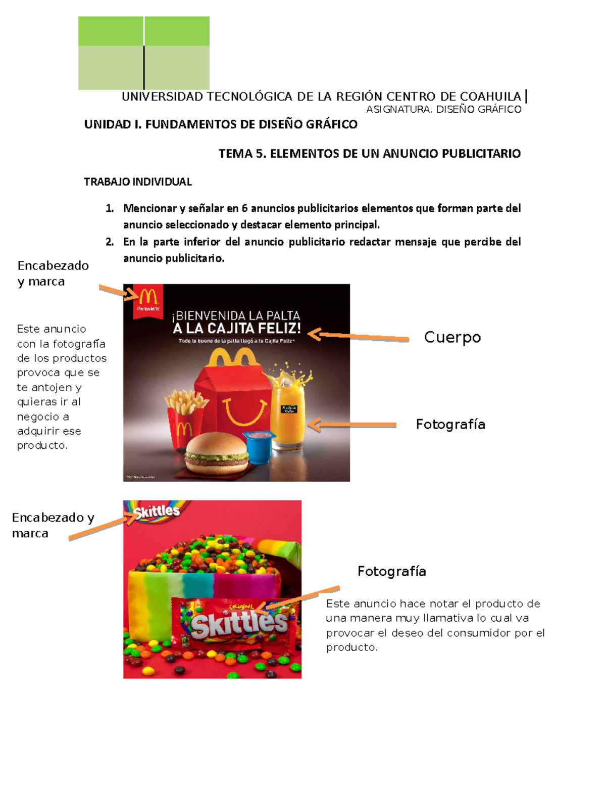 Actividad 4. Elementos DE UN Anuncio Publicitario - UNIVERSIDAD ...