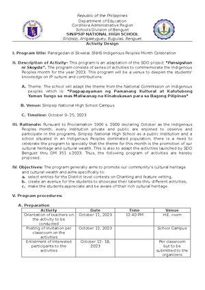 TREE Planting Project Proposal - Republic of the Philippines Department ...