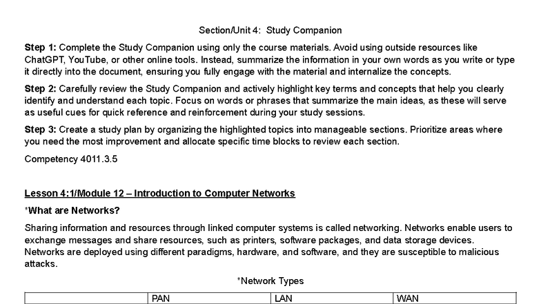 4: Computer Networks Study Companion - Unit 4 Overview and Key Concepts ...
