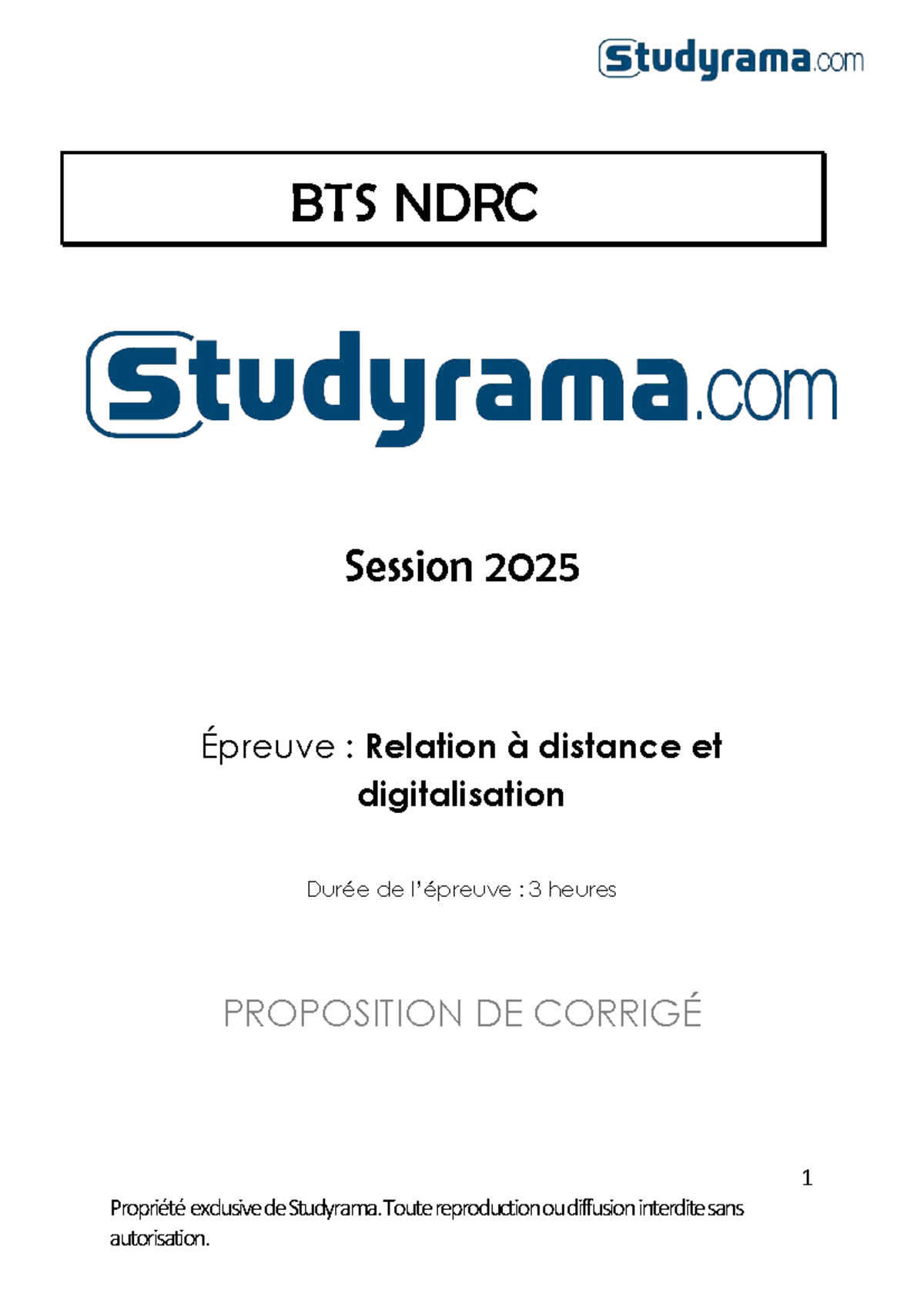 BTS NDRC 2025 : Épreuve E5 - Relation Client à Distance et ...