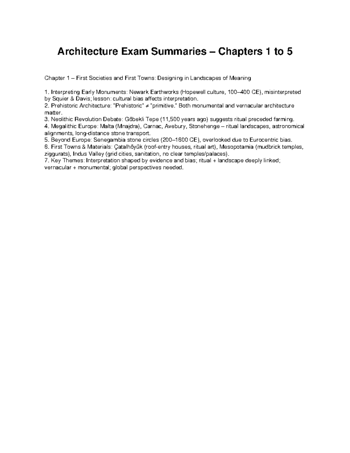 Architecture Exam Summaries: Chapters 1-5 Review Notes - Studocu