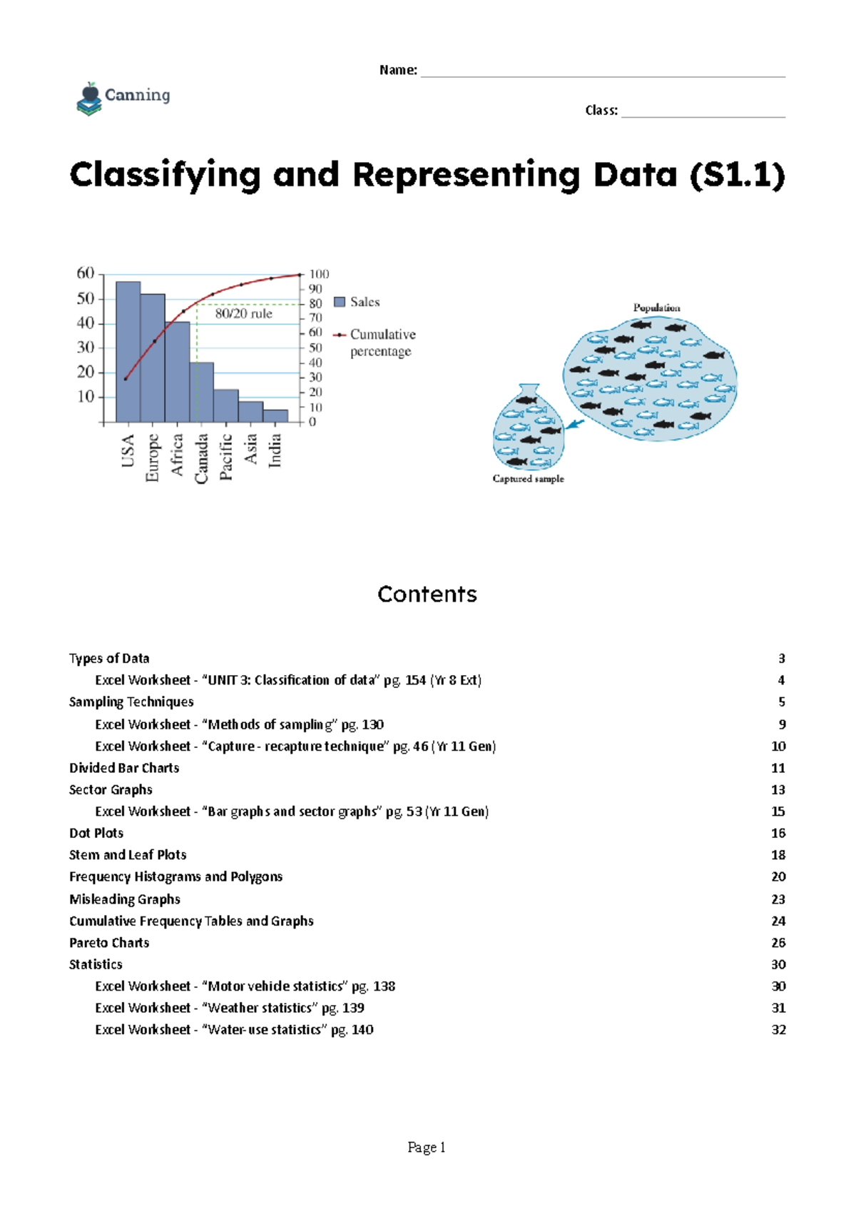 S1: Classifying and Representing Data Techniques and Examples - Studocu