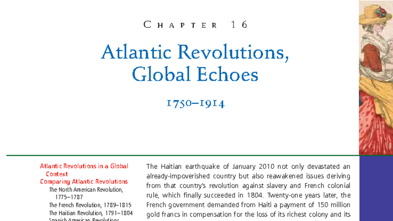 Chapter 16 - APWH: Atlantic Revolutions and Their Global Impact - Studocu