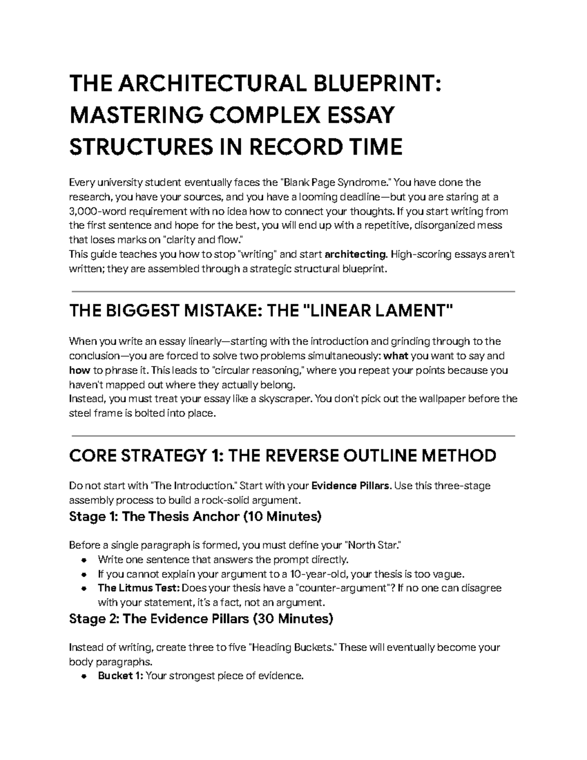Essay Structure Blueprint for Success: Mastering Complex Essays - Studocu