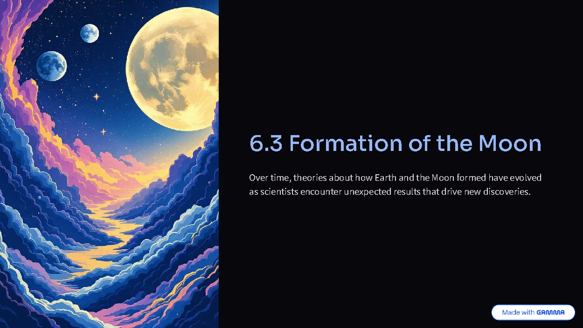 6.3 Formation of the Moon: Theories and Evidence Overview - Studocu