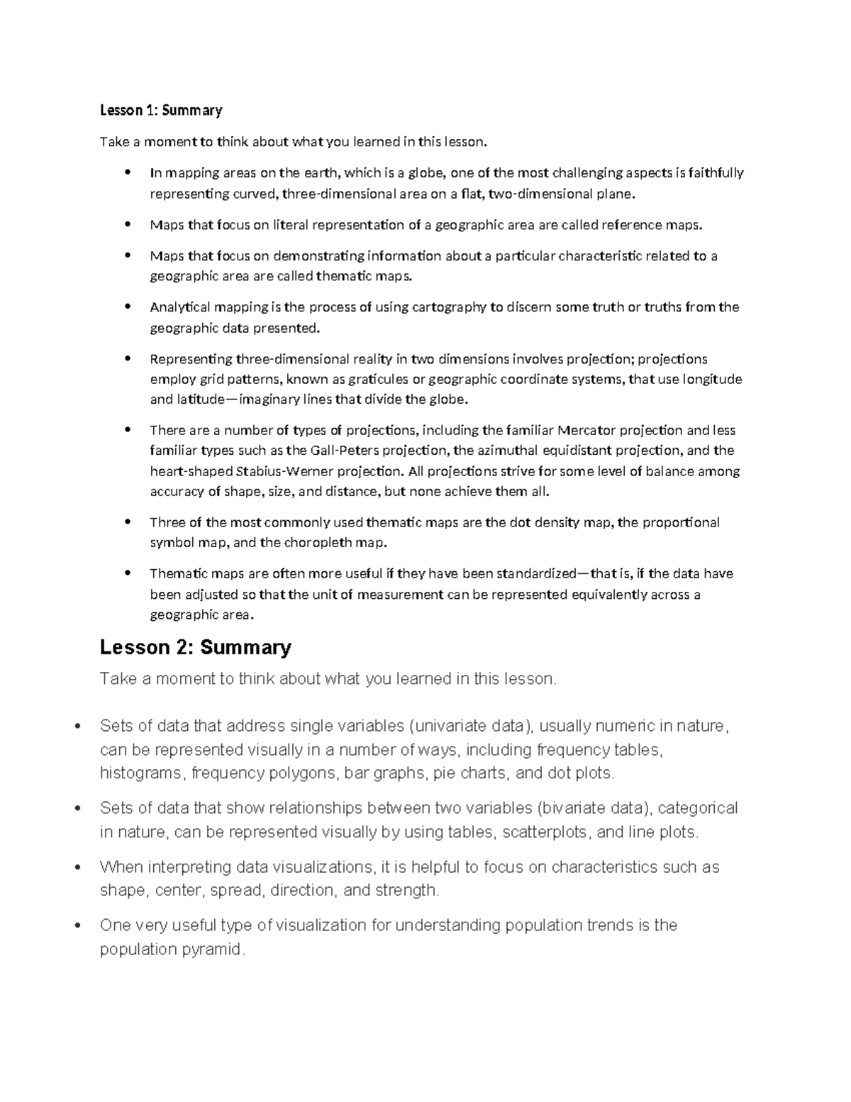 Geography 101: Comprehensive Lesson Summaries and Insights - Studocu