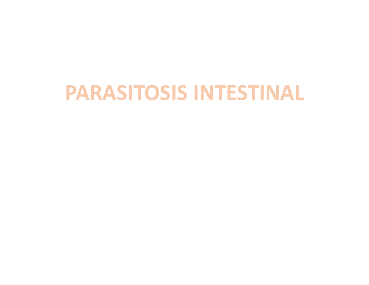 Endoparasitosis - PARASITOSIS INTESTINAL Teniasis La teniasis es la ...