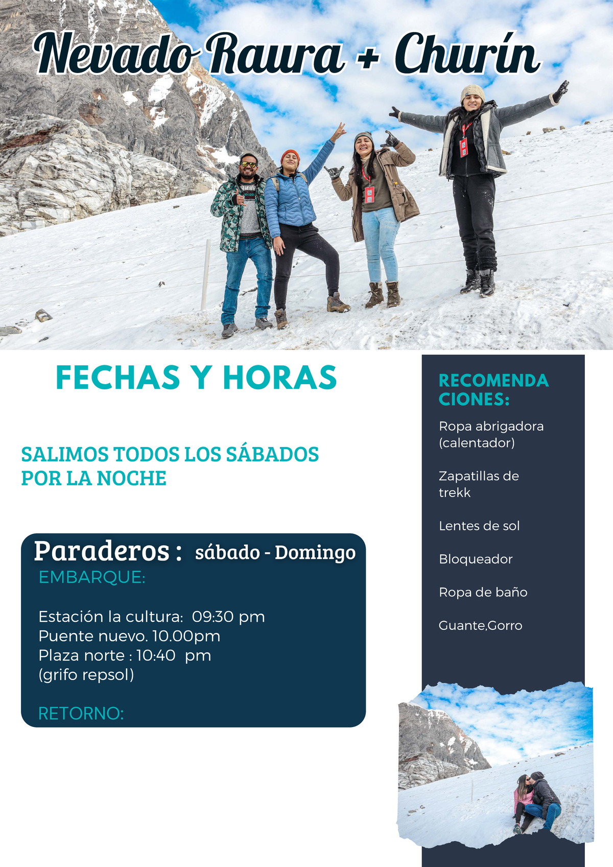 TOUR Nevado Raura 2025: Itinerario y Recomendaciones para Viaje - Studocu