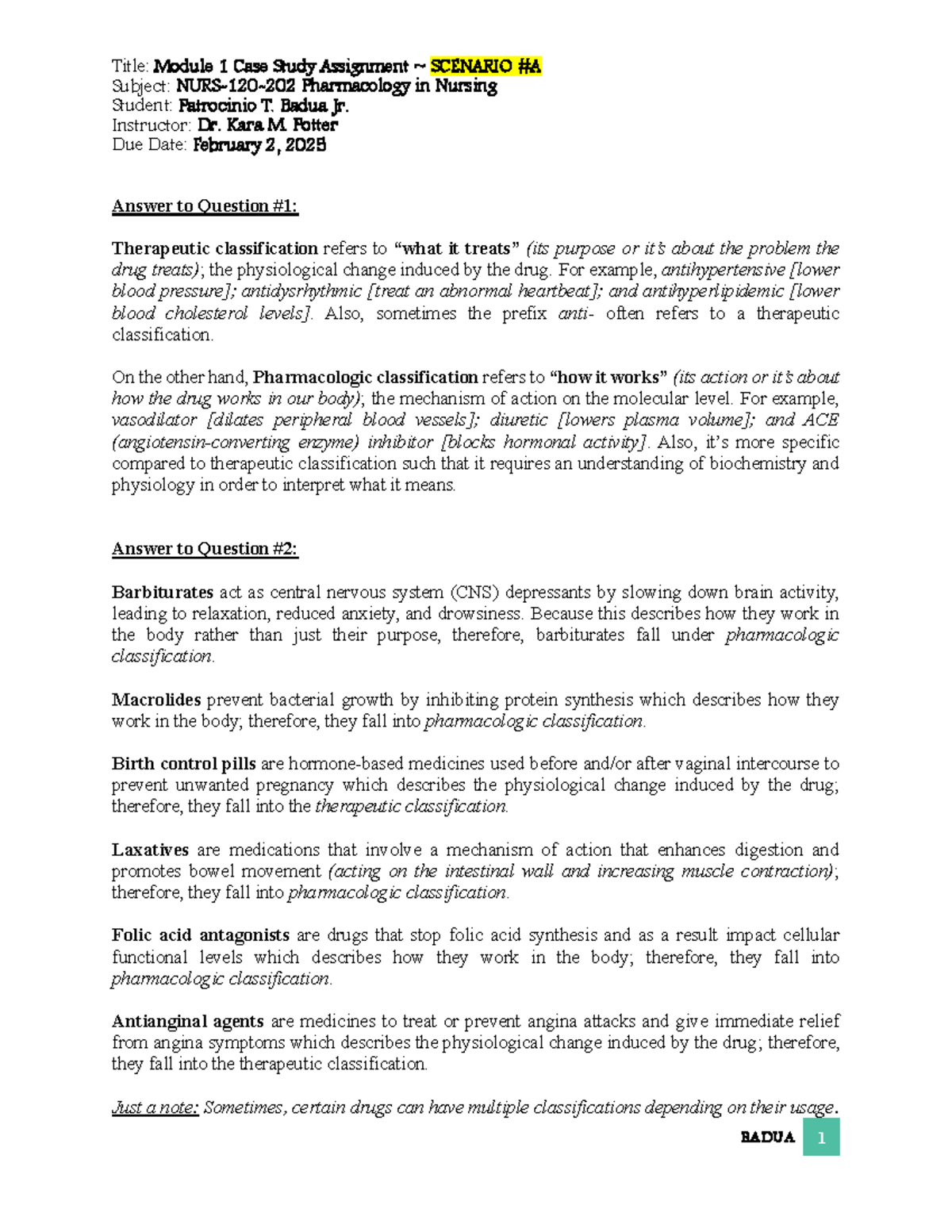 1 Module #1 Case Study Assignment Answer - Title: Module 1 Case Study ...