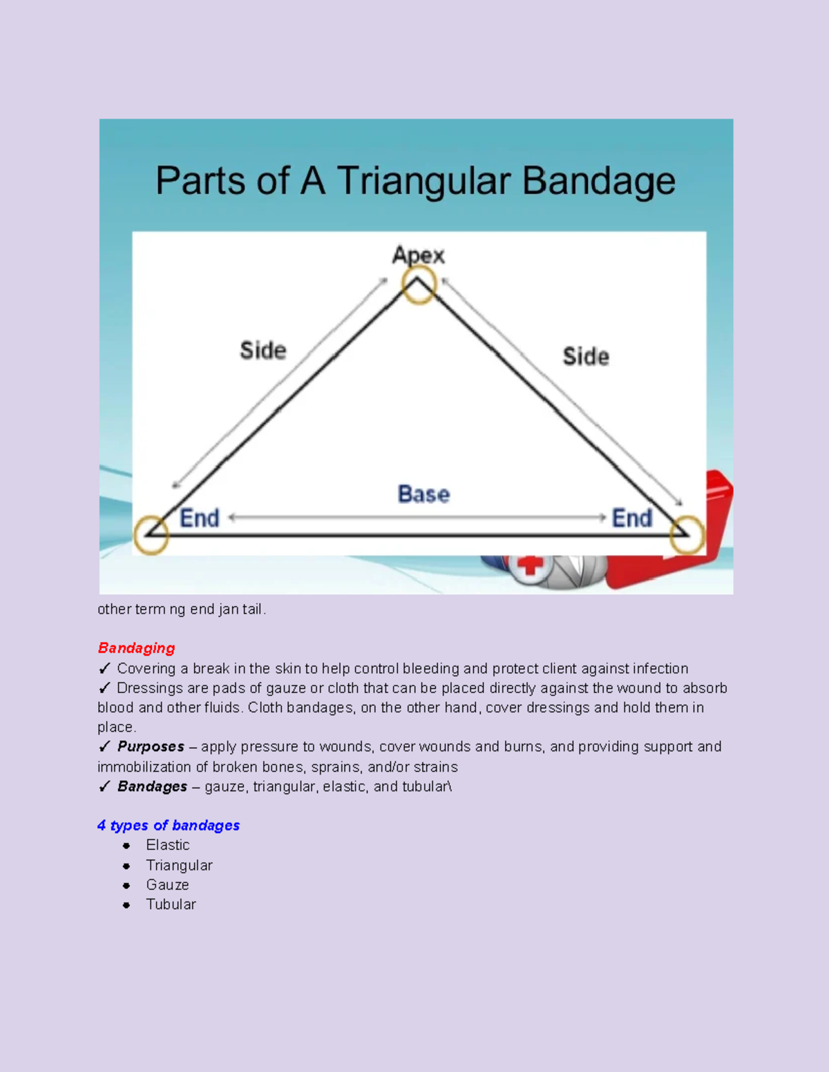 Bandaging- Retdem- Reviewer - other term ng end jan tail. Bandaging ...