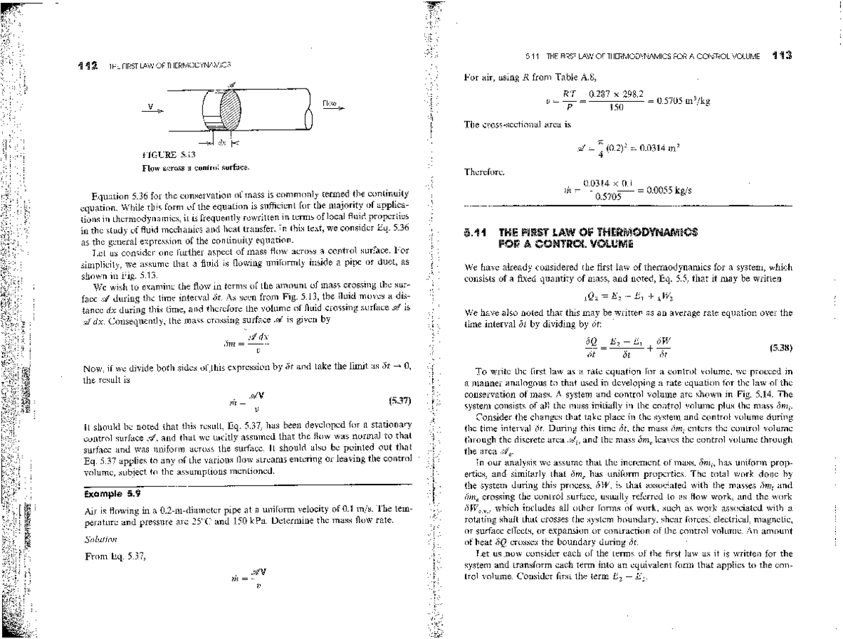 Van Wylen vvggggh - 112 THE FIRST LAW OF THERMODYNAMICS ~ FIGURE 5 ...