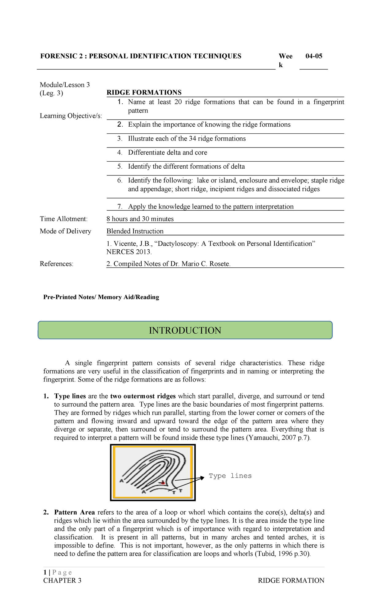 Forensic 2: Chapter 3 - Ridge Formations and Identification Techniques ...