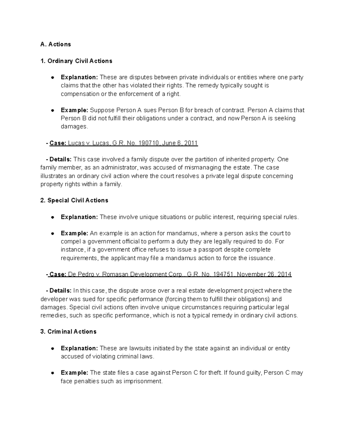 Types of Legal Procedures: Civil, Criminal & Special Actions Analysis ...