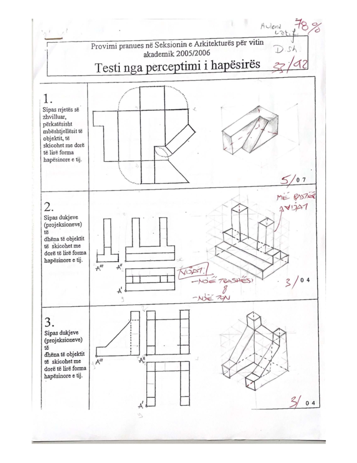 Provimi Pranues në Arkitekturë D.Sh: Testi i Perceptimit të Hapësirës ...