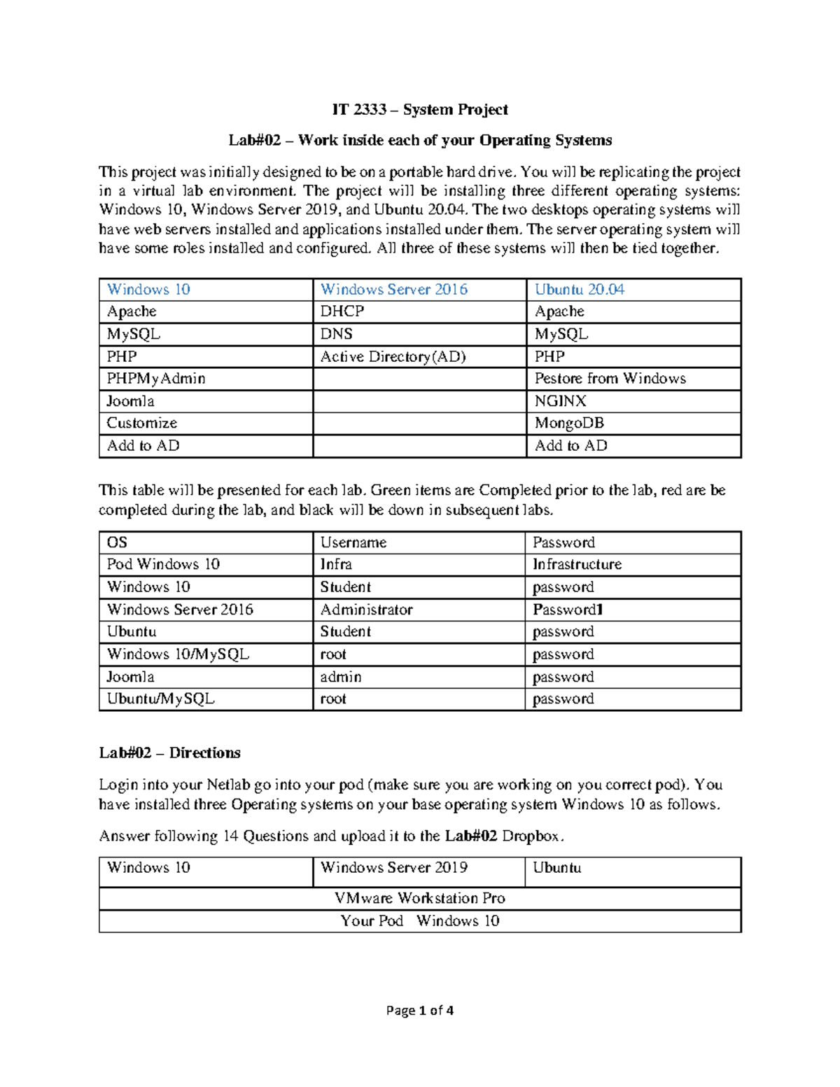 ITW Lab02: Virtual OS Project with Windows & Ubuntu Setup - Studocu