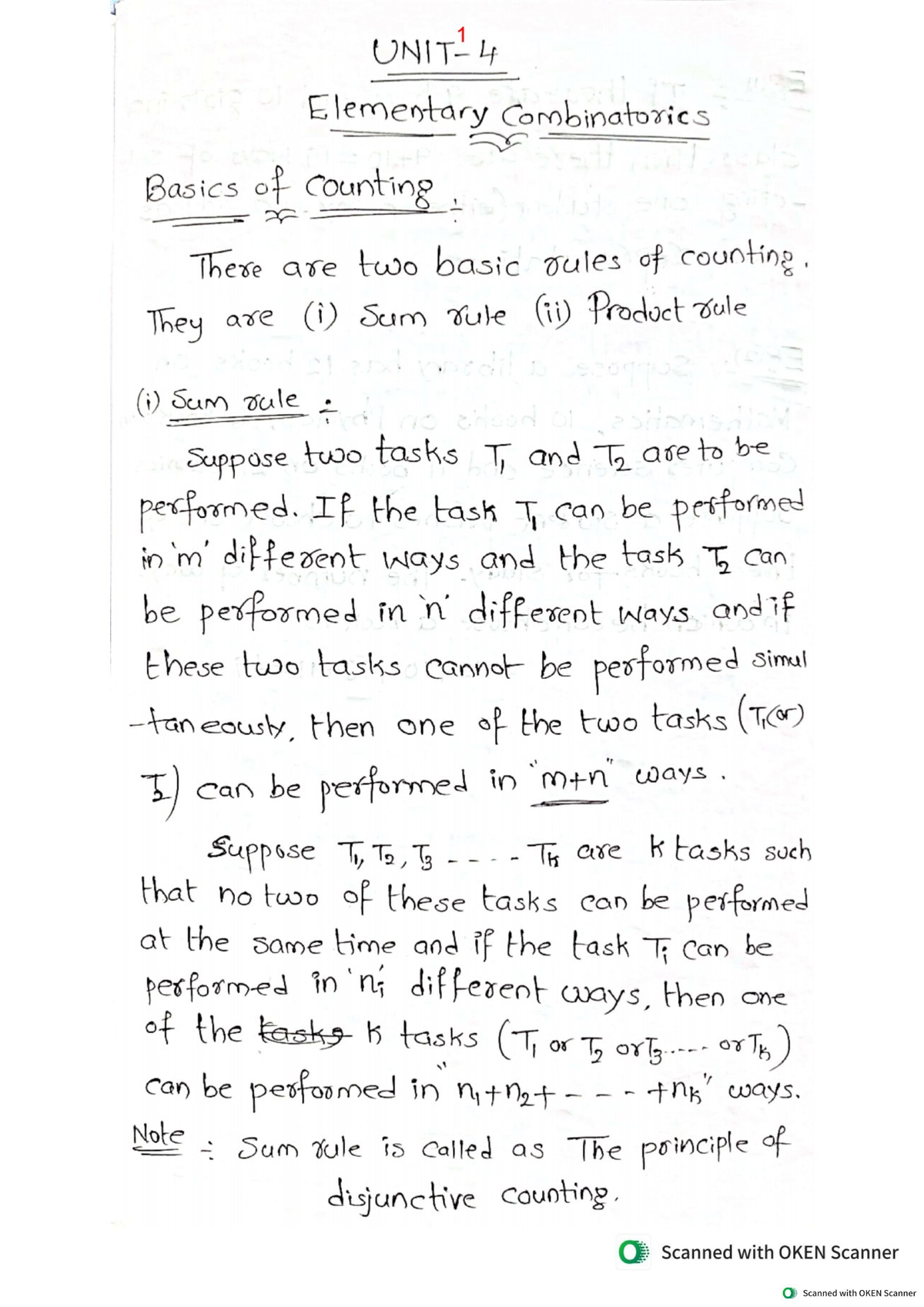 R22 DM UNIT-4: Basics of Counting and Combinatorial Principles - Studocu