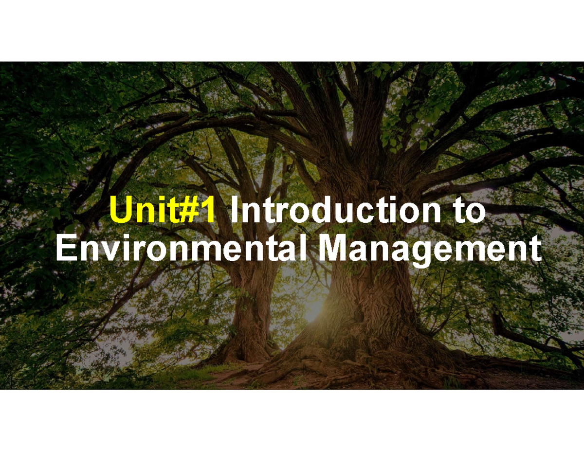 Unit 1 Notes: Intro to Environmental Management - AICE Cambridge - Studocu