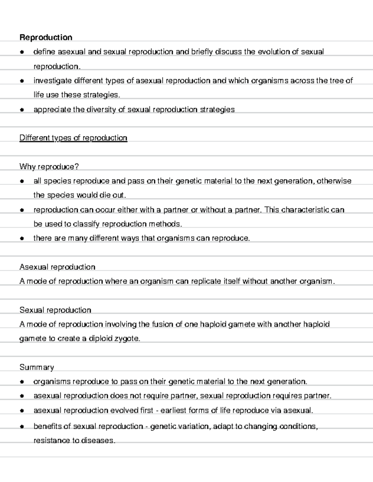 BIO101 Lecture: Exploring Asexual and Sexual Reproduction Diversity ...