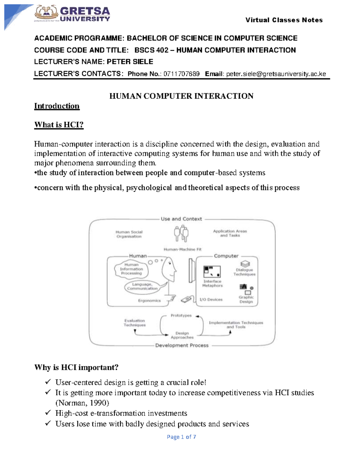BSCS 402 - Lecture Notes 1: Introduction to Human-Computer Interaction ...