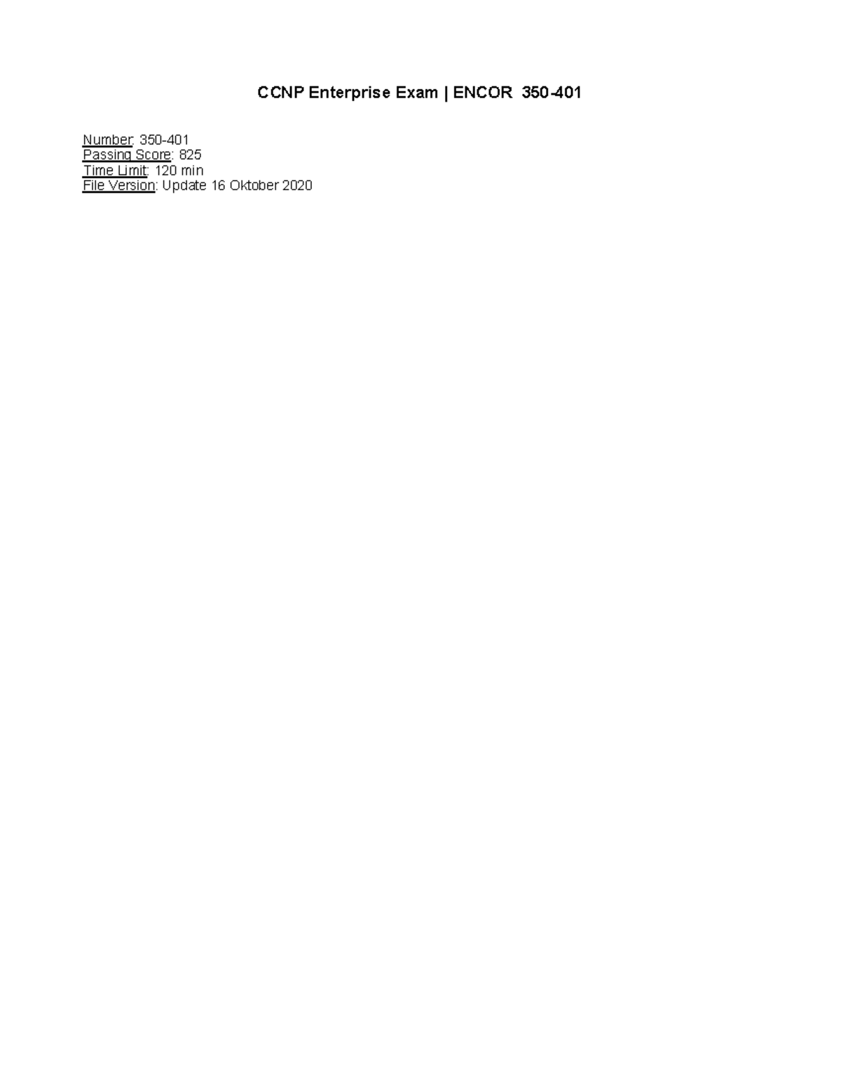 CCNP ENCOR 350-401 Enterprise Exam Preparation Questions and Answers ...