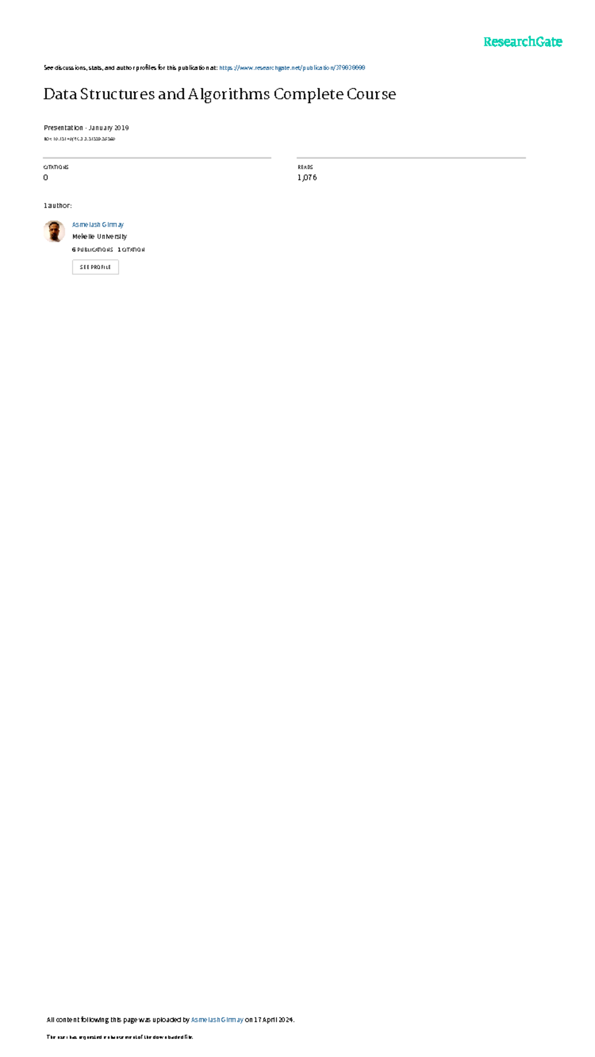 IT3201 Data Structures: Chapter 1 - Introduction to Data Structures ...