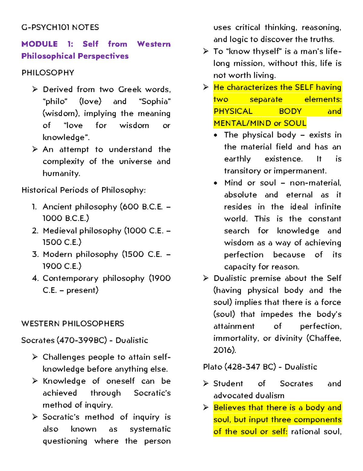 G-Psych 101: Notes on Self from Western & Eastern Philosophical ...