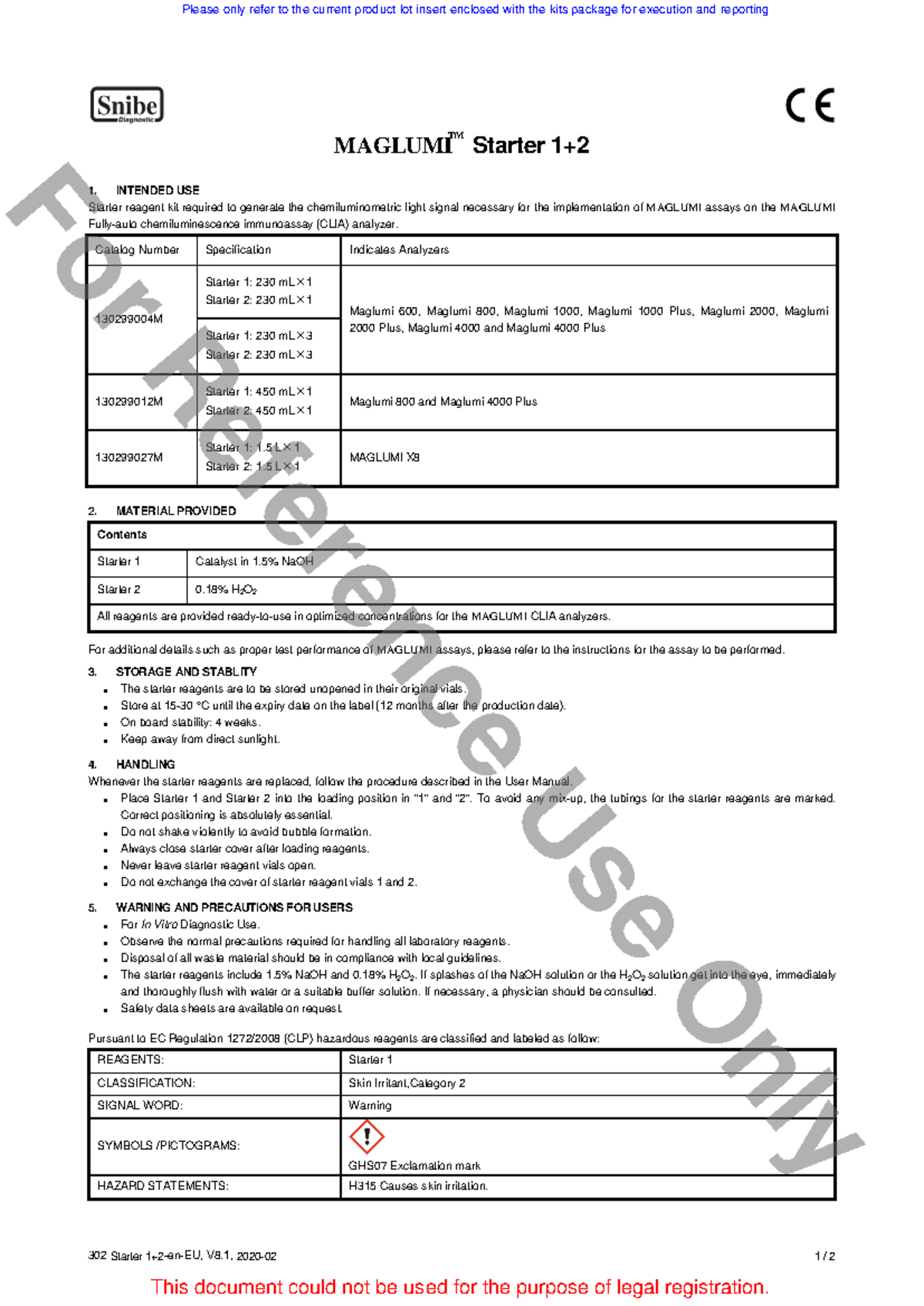 MAGLUMI 302 Starter Reagent Kit Instructions and Safety Info - Studocu