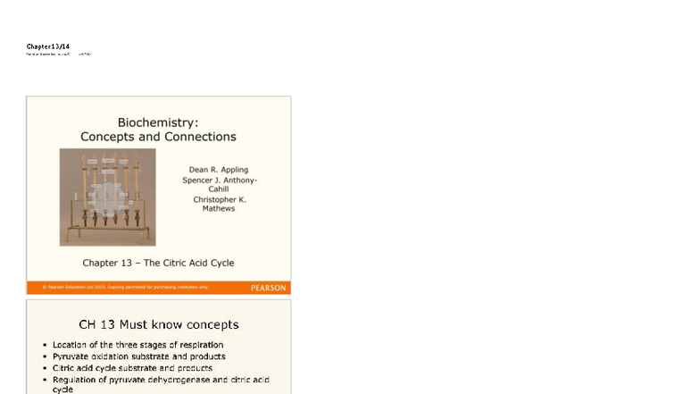 Chapter 13/14 Lecture Notes - CH 460 - Chapter 13/ Tuesday, November 18 ...