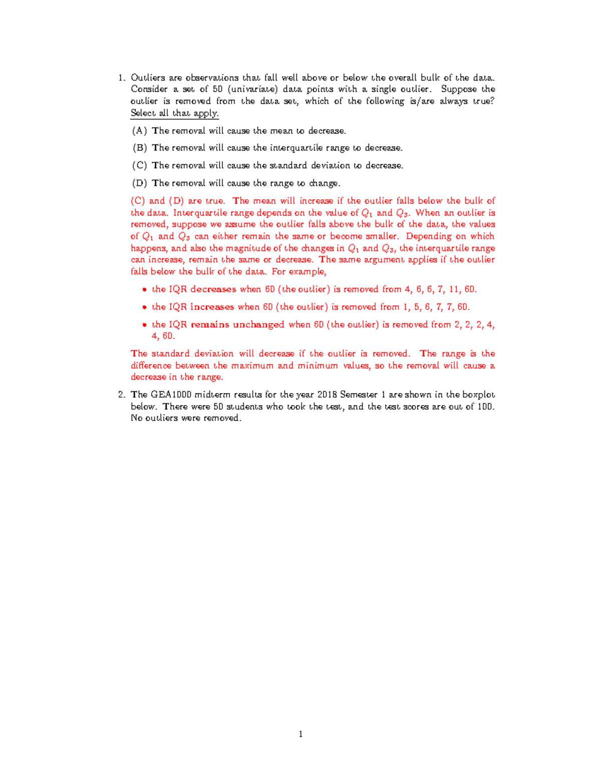 Chapter 3 Quiz 3 Solutions AY25/26 Sem 2: Outliers and Statistical ...