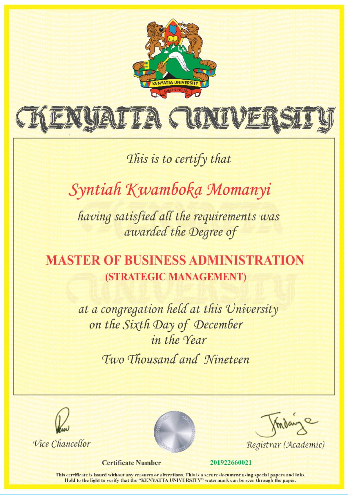Degree Certificate - KU Scanned Copy for Verification - Studocu