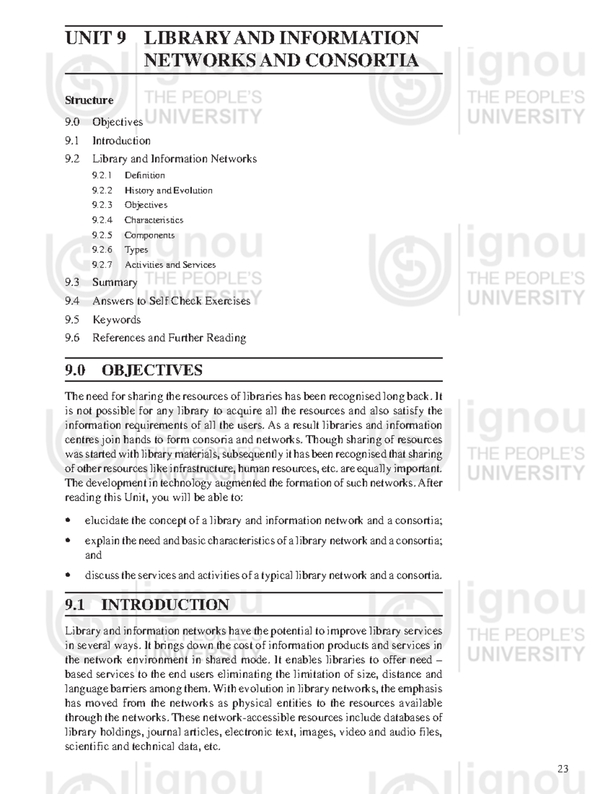 Unit-9 - IGNOU - Resource Sharing UNIT 9 LIBRARY AND INFORMATION ...