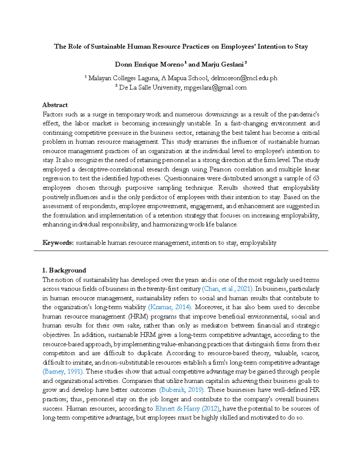 Full Paper - The Role of Sustainable Human Resource Practices on ...
