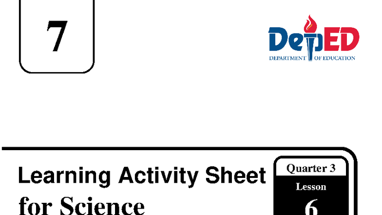 Q3 WS Science 7: Lesson 6 - Motion, Displacement & Velocity Graphs ...