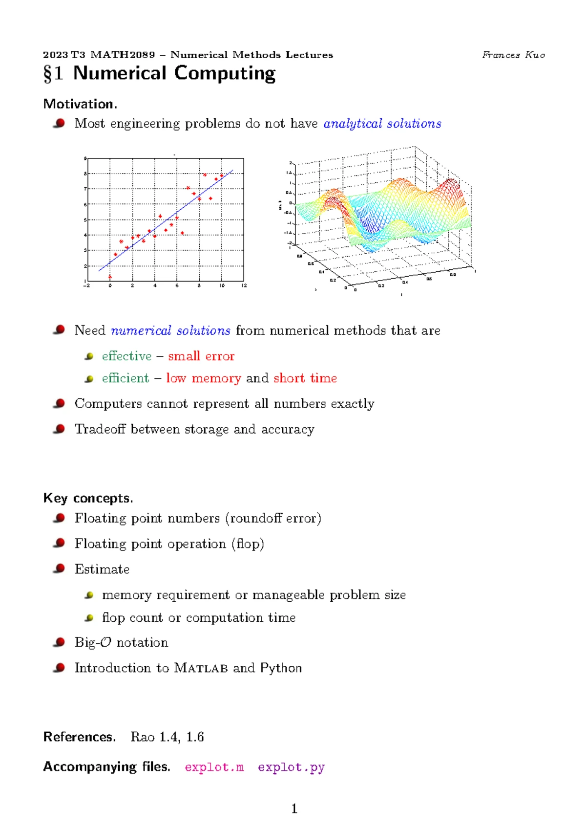 MATH2089 NM Lectures Topic 4 - 2024 T3 MATH2089 – Numerical Methods ...