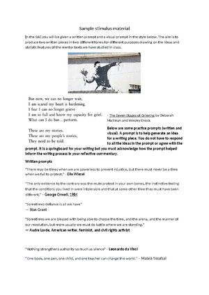 Section B Practice Exam Stimulus - Practice Exam Stimulus Write a text ...