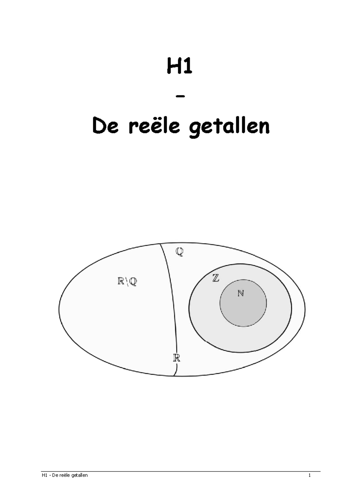 H1 Wiskunde: De Reële Getallen en Hun Eigenschappen - Studocu