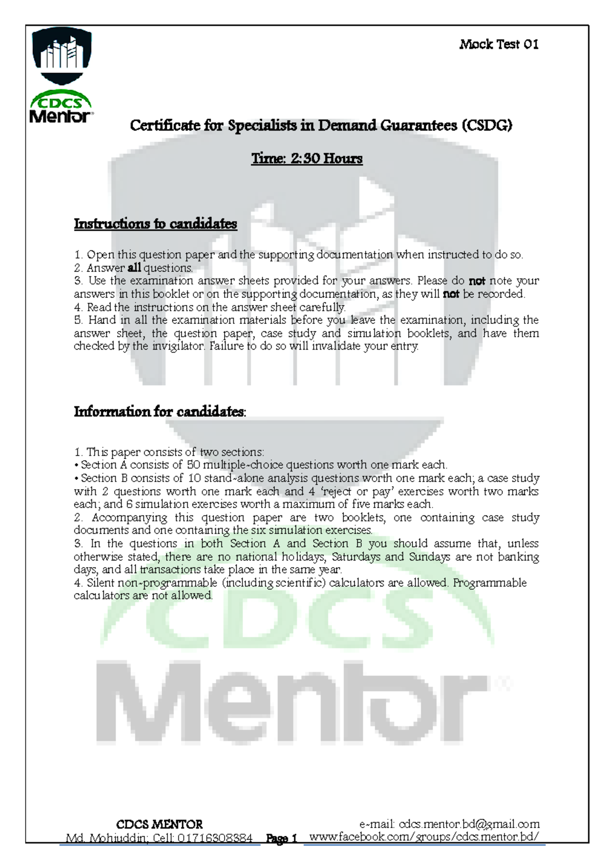 CSDG Exam Preparation: 50 Key Questions & Answers - Studocu